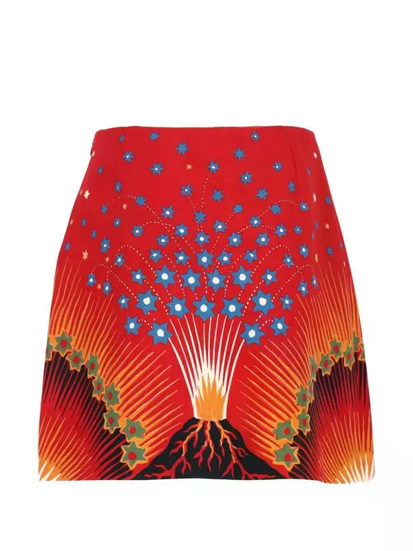 Valentino Garavani Volcano-print A-line Mini Skirt