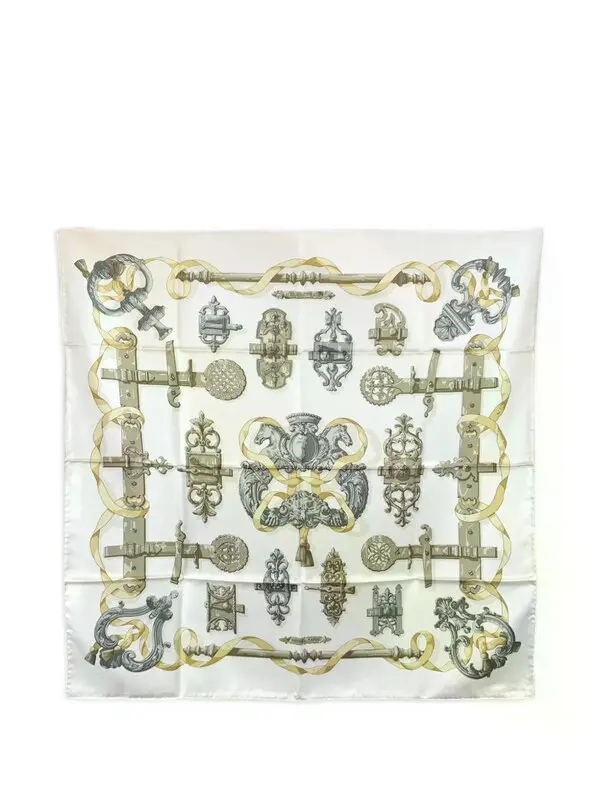 Hermès Ferronnerie Silk Scarf - White