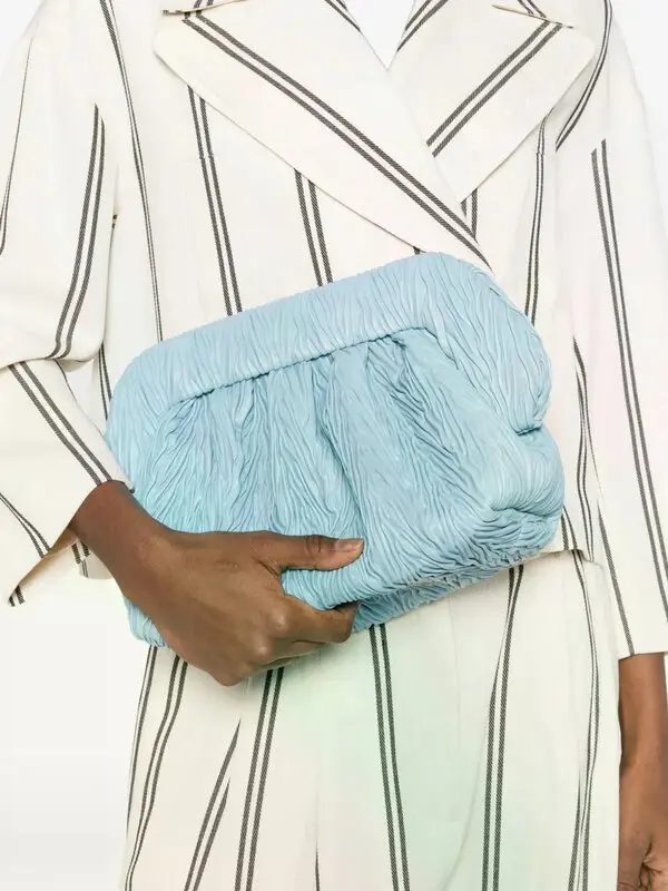 THEMOIRE Bios Ruched Clutch - Blue