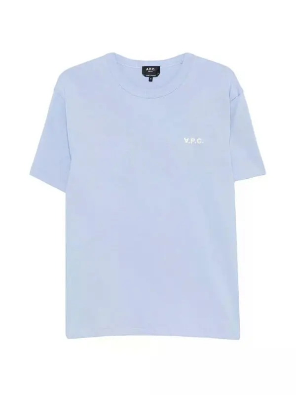 A.p.c. Logo Embossed Crew Neck T-shirt - Blue