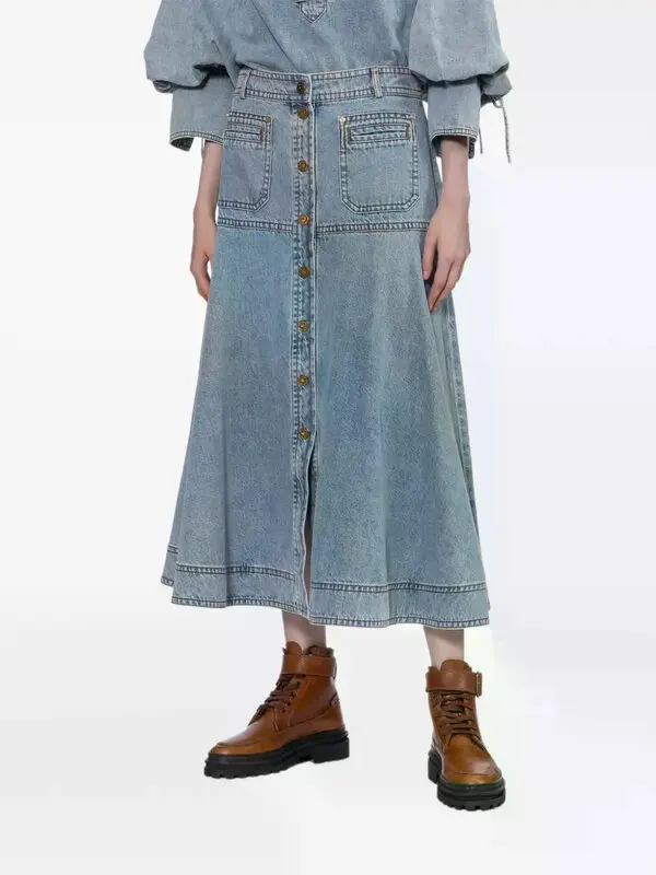 Zimmermann Buttoned Skirt - Blue