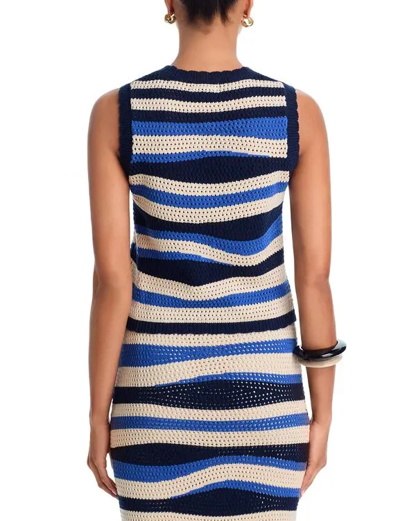 Aqua Wavy Crochet Tank