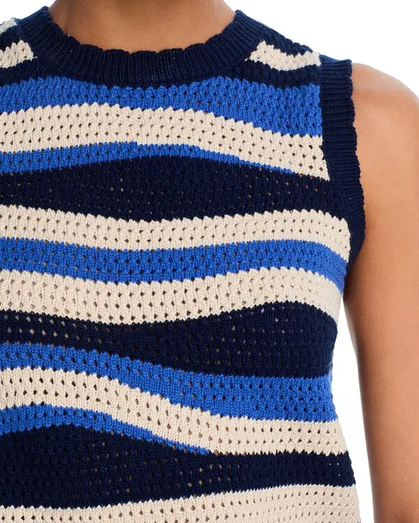 Aqua Wavy Crochet Tank