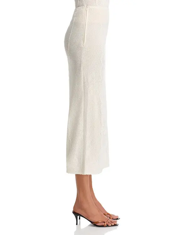 Aqua Placed Crochet Midi Skirt