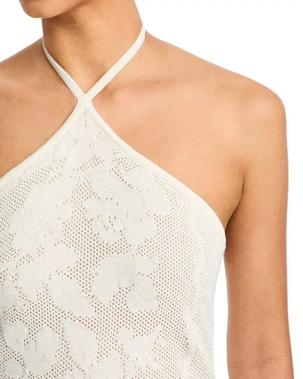 Aqua Placed Crochet Halter Top Exclusive