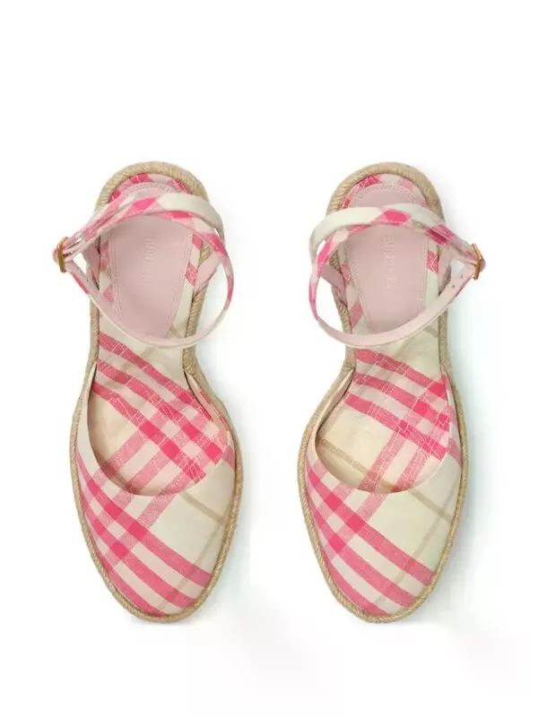 Burberry Check Mews Espadrille Pumps - Pink