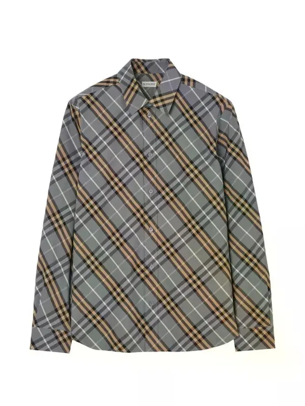 Burberry Classic Fit Check Cotton Shirt - Grey