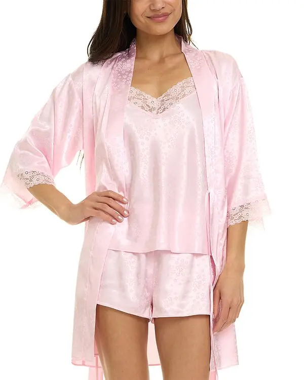 Flora Nikrooz Sabrina Cami, Shorts & Robe Travel Set - Pink