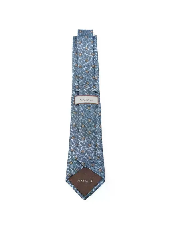 Canali Patterned Neck Tie - Blue