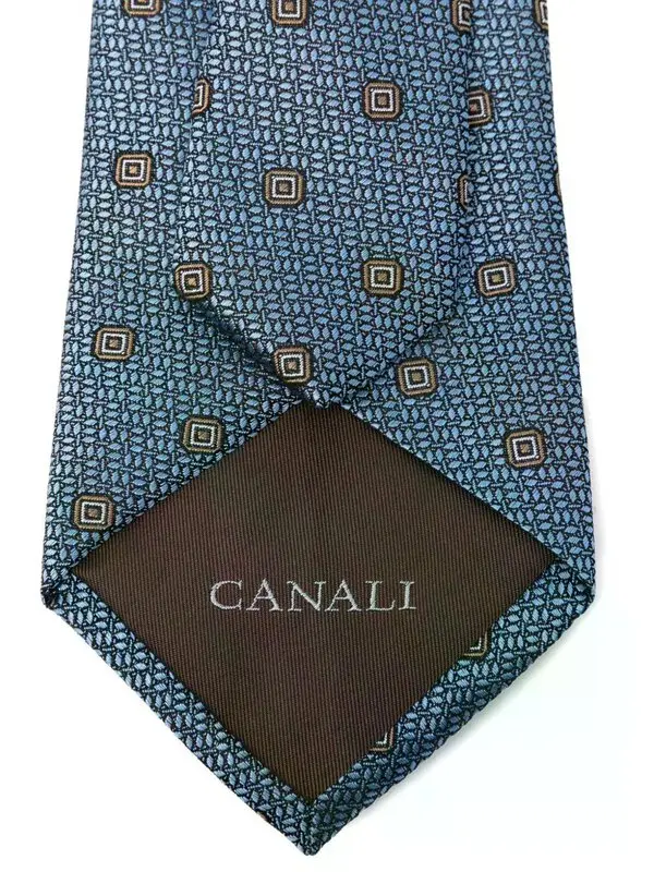 Canali Patterned Neck Tie - Blue