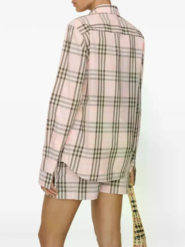 Burberry Check Cotton Shirt - Pink