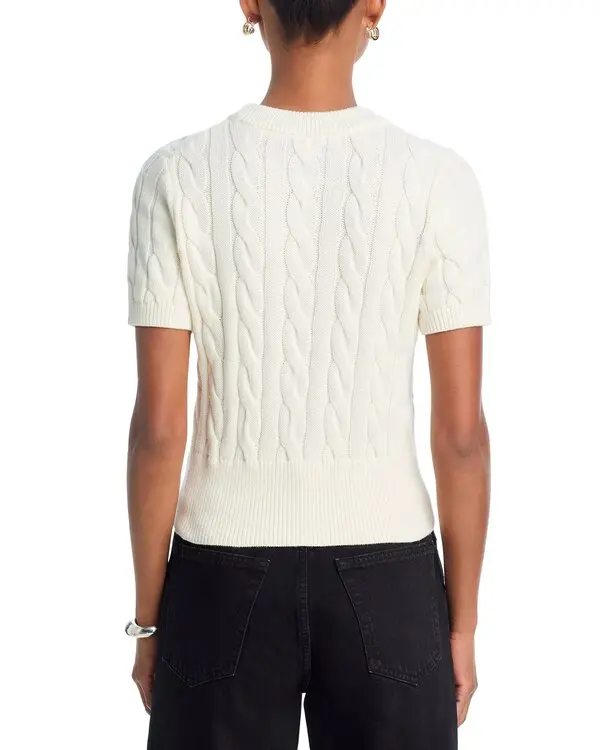 525 America Cable Knit Cap Sleeve Sweater