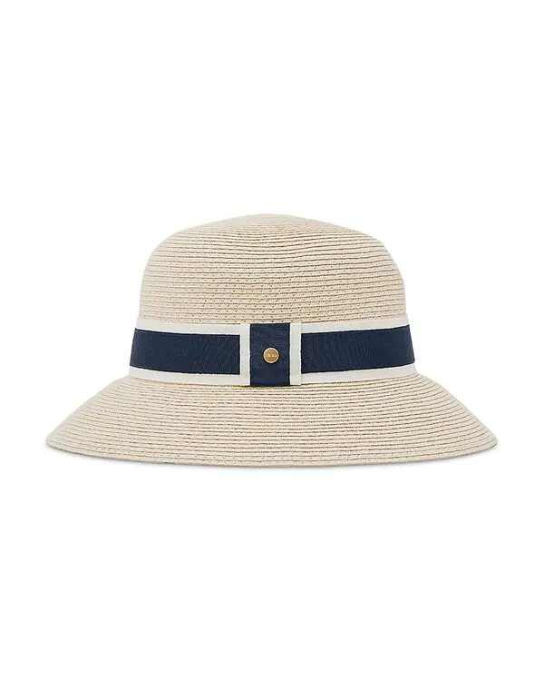 REISS Cindy Ribbon Straw Hat - Natural