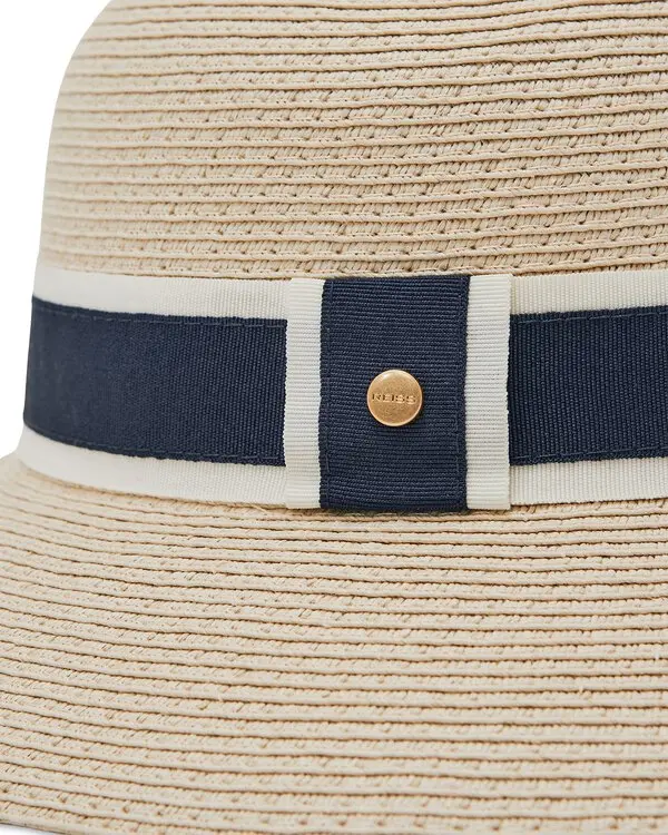 REISS Cindy Ribbon Straw Hat - Natural