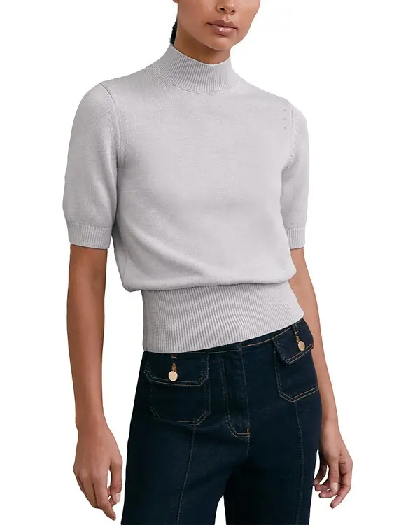 REISS Aria Funnel Neck Top