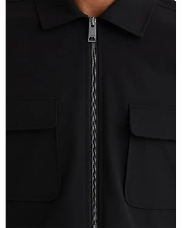 REISS Technical Zip Overshirt - Black