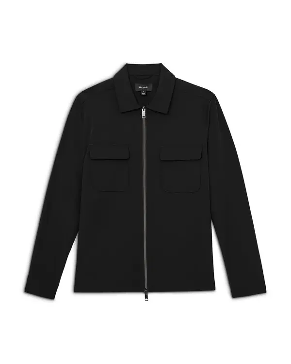 REISS Technical Zip Overshirt - Black