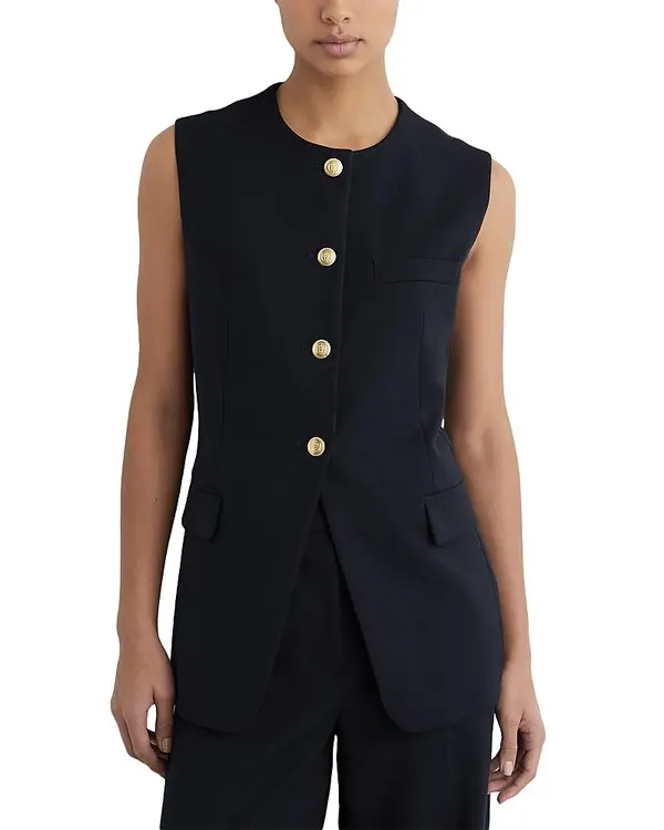 REISS Gabi Longline Vest - Navy