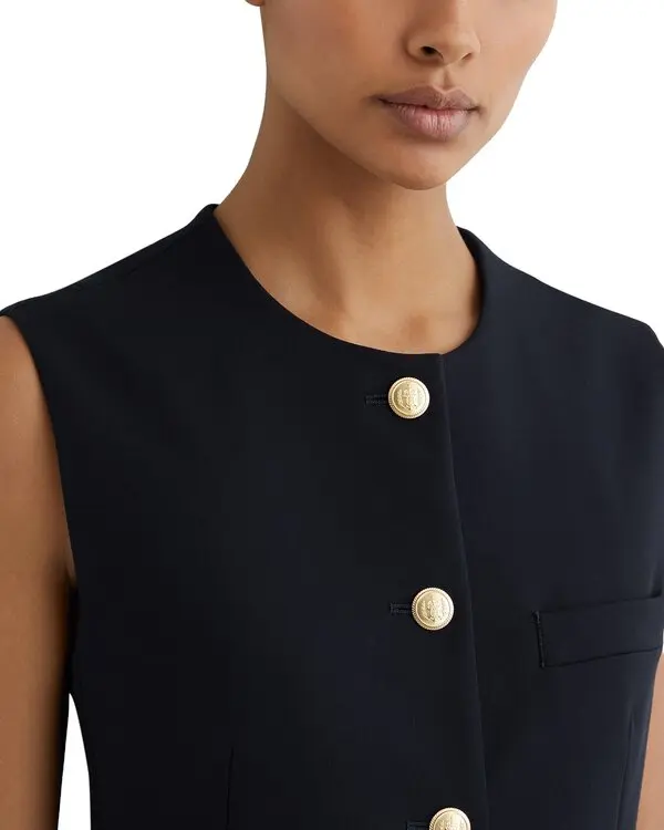 REISS Gabi Longline Vest - Navy