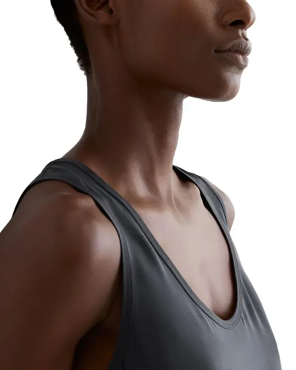 REISS Ruby Silk Front Cami - Navy
