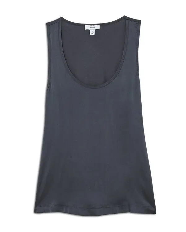 REISS Ruby Silk Front Cami - Navy
