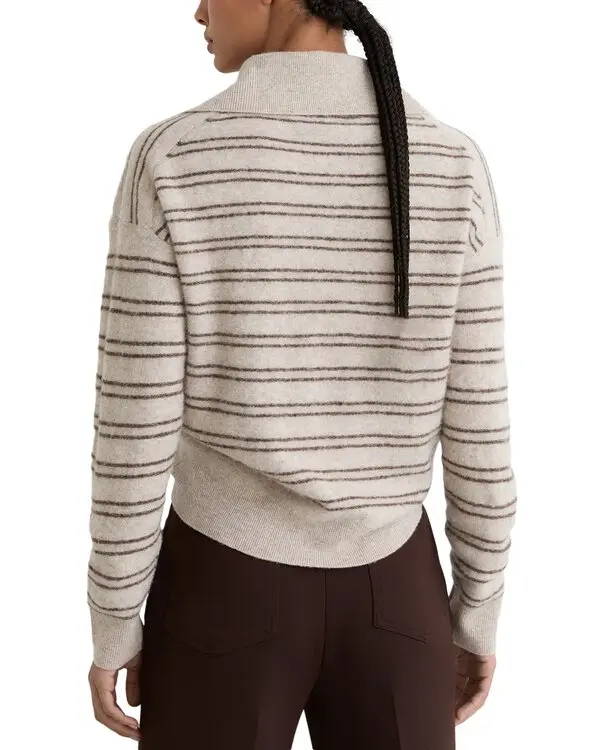 REISS Evana Striped Wool & Cashmere Collared Sweater