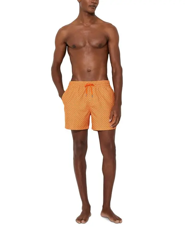REISS Geo Print Swimsuit - Tangerine