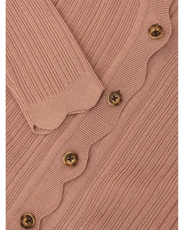 REISS Vinny Scallop Detail Cardigan