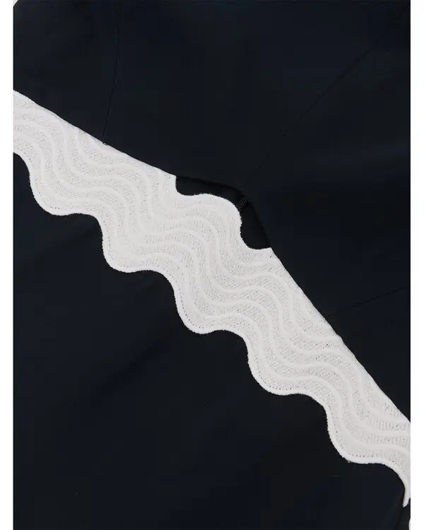 REISS Dillon Contrast Bodycon Midi Dress - Navy/ivory