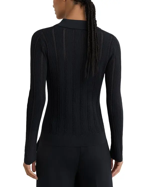 REISS Harri Stitched Top With Button Detail