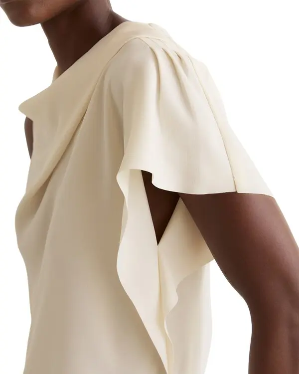 REISS Drape Neck Shell Top - Ivory