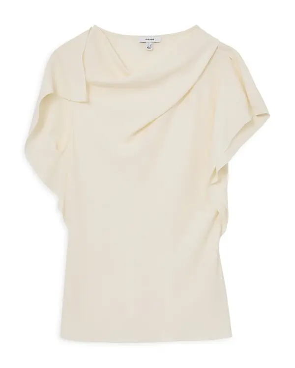 REISS Drape Neck Shell Top - Ivory