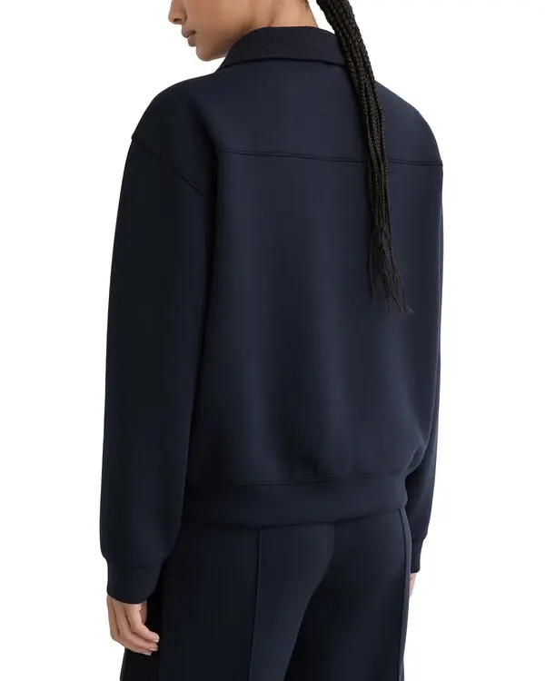 REISS Bella Sweatshirt With Stand Collar - Navy