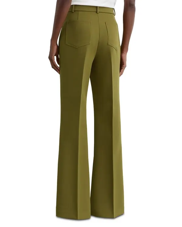 REISS Priya Flare Trousers - Chartreuse