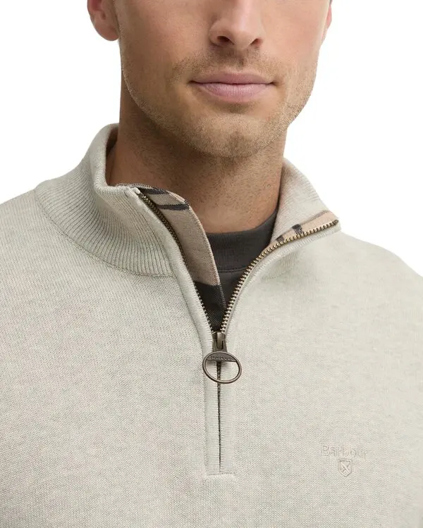 Barbour Half Zip Cotton Sweater - Neutral