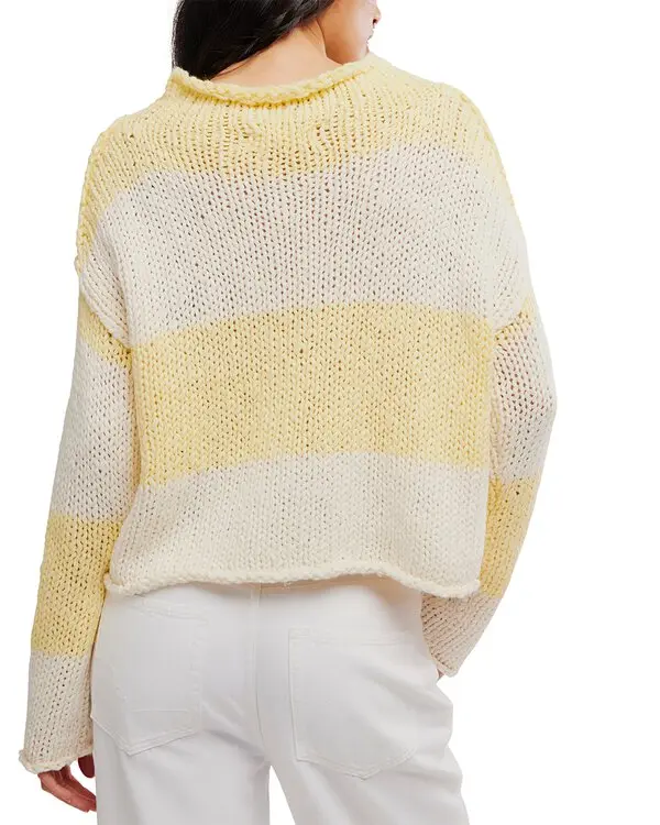 Free People Opal Knit Sweater - Lemon Combo