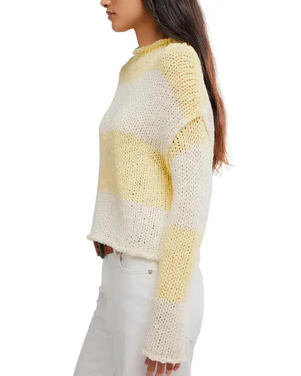 Free People Opal Knit Sweater - Lemon Combo