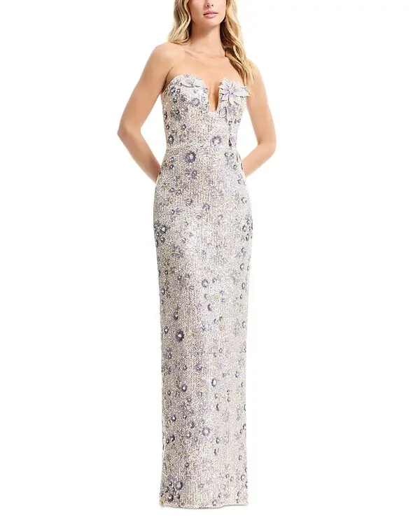 Dress The Population Teresa Embellished Bustier Sheath Gown