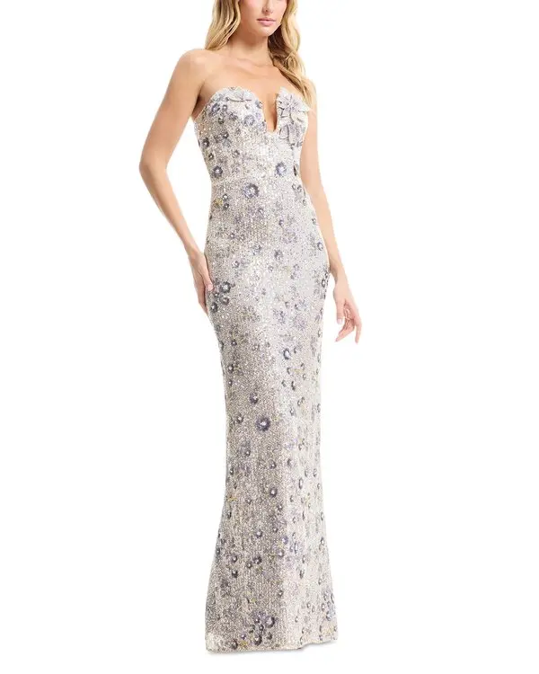Dress The Population Teresa Embellished Bustier Sheath Gown