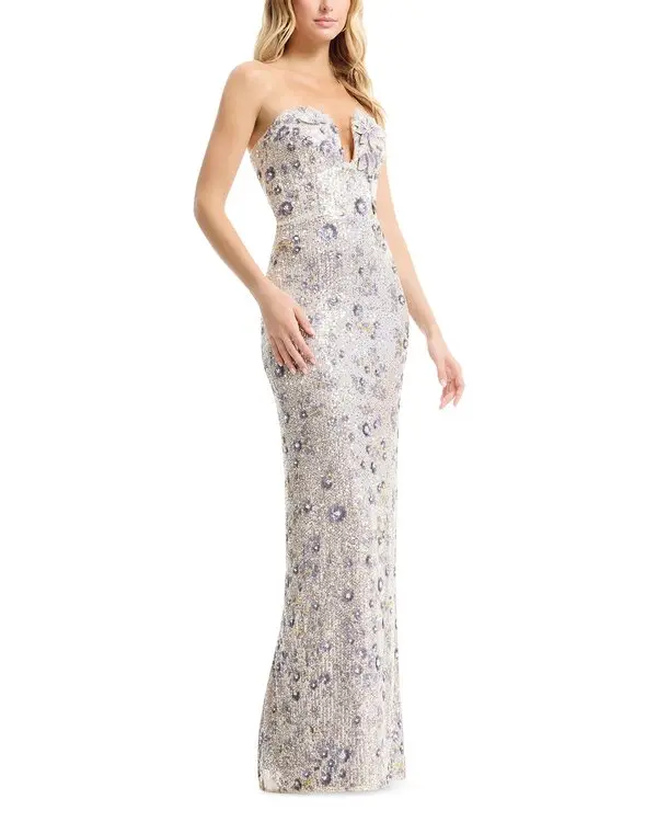 Dress The Population Teresa Embellished Bustier Sheath Gown