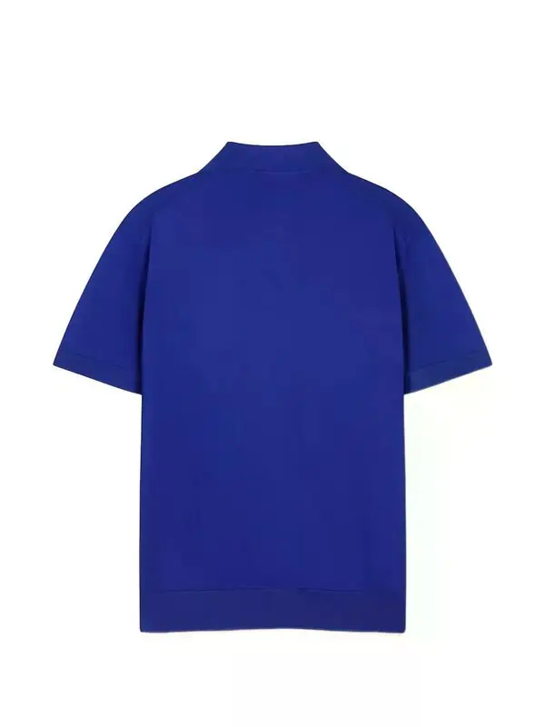 Versace Fine-knit Polo Shirt - Blue