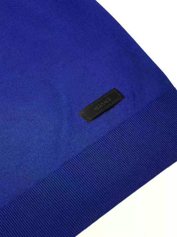 Versace Fine-knit Polo Shirt - Blue