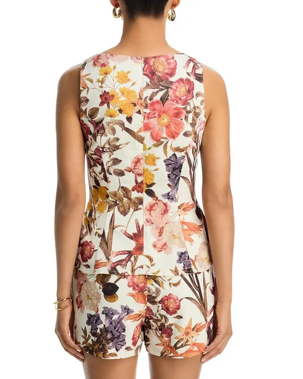 Aqua Floral Sleeveless Top