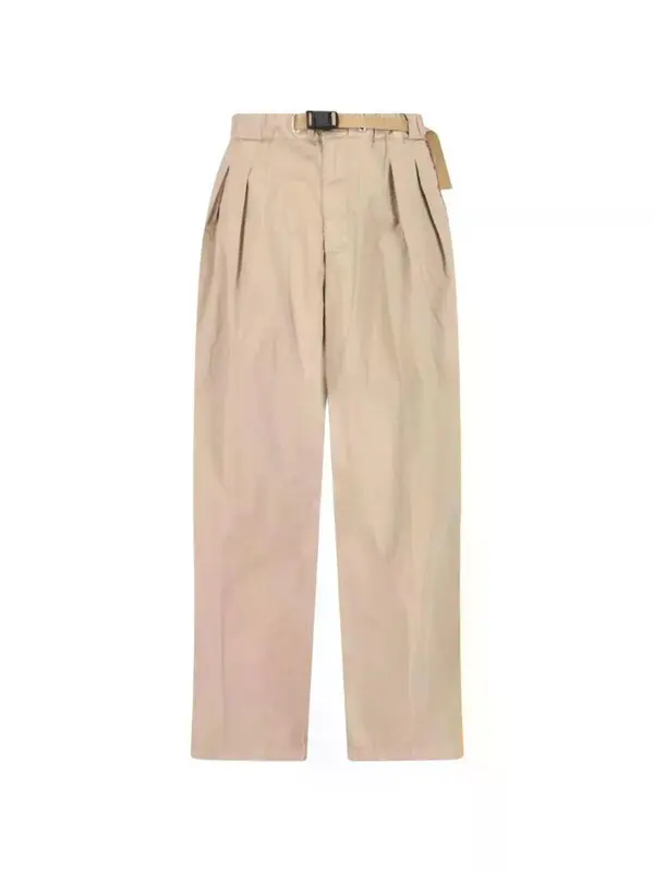 WHITE SAND Pleated Belted Trousers