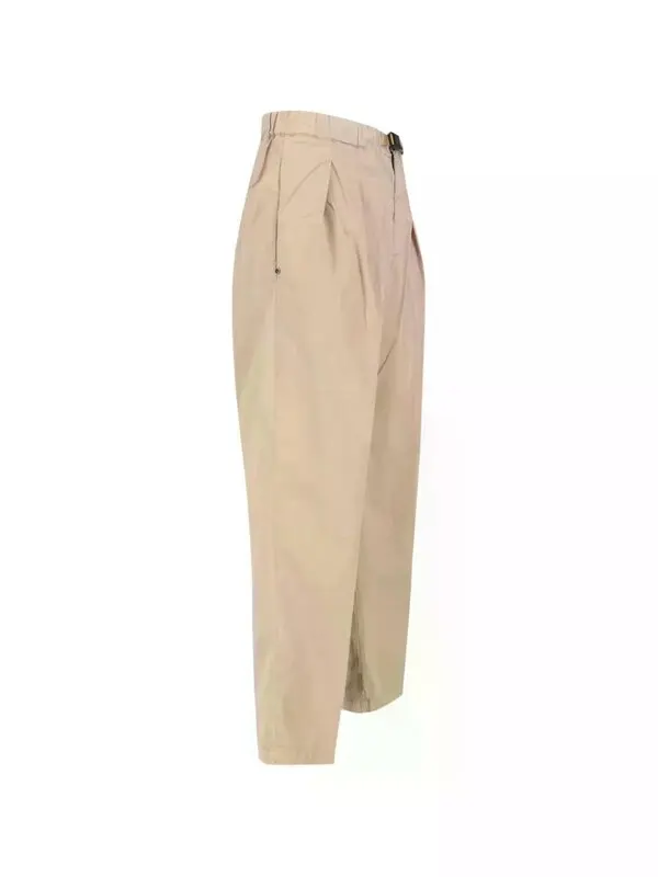 WHITE SAND Pleated Belted Trousers
