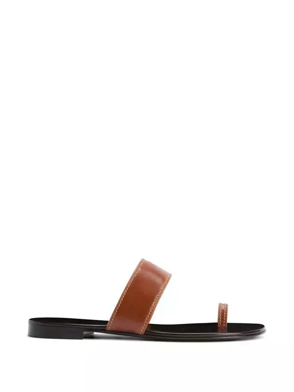 GIUSEPPE ZANOTTI Nitis Contrasting Stitching Band Sandals - Brown