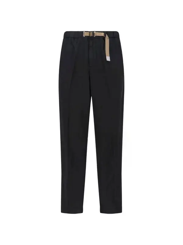 WHITE SAND Belted Trousers - Black