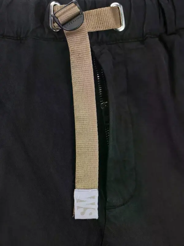 WHITE SAND Belted Trousers - Black