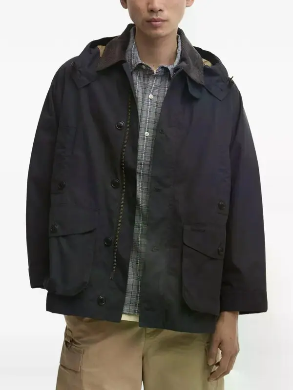 Barbour Ventile Hooded Corduroy-collar Jacket - Blue