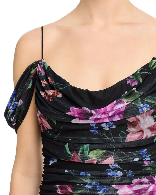 Aqua Mesh Floral Dress